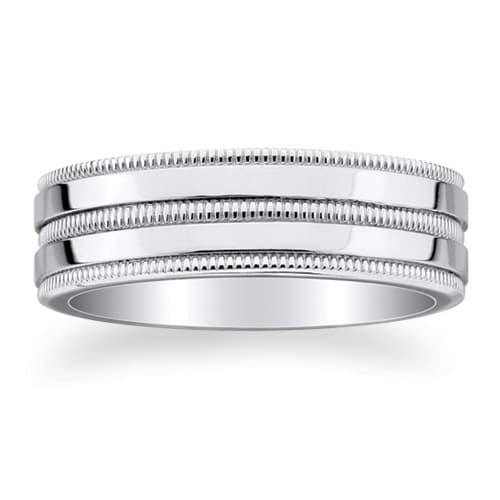 14K White Gold Design Wedding Ring 7mm (#GR15I7WG) – GROOM’S RING